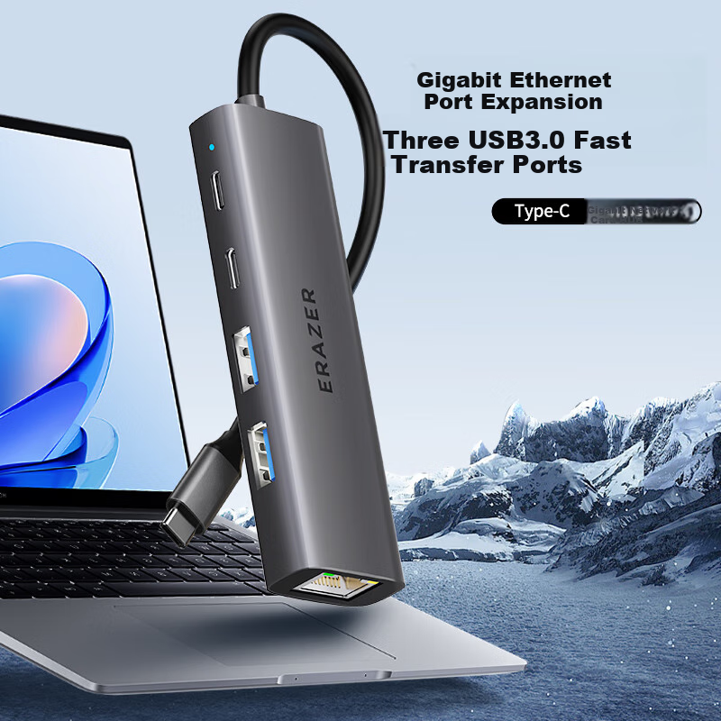 Lenovo Eco Warrior Type-C Expansion Dock Gigabit Expansion Dock Network Port Converter Network Cable Adapter Splitter USB Universal Mac Apple Huawei Lenovo Computer