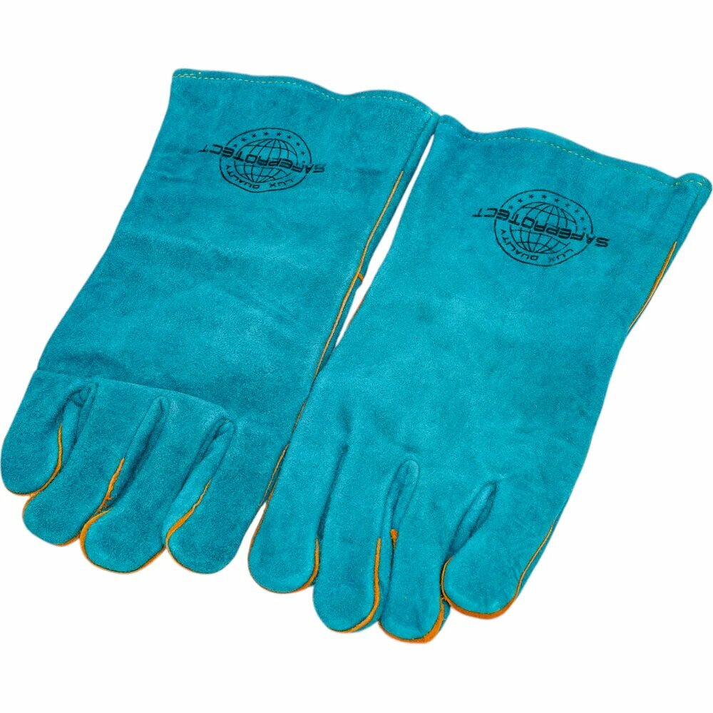 Краги спилковые Safeprotect камчатка бирюзовые (флисовая подкладка) р 10.5, 1 пара, защиты