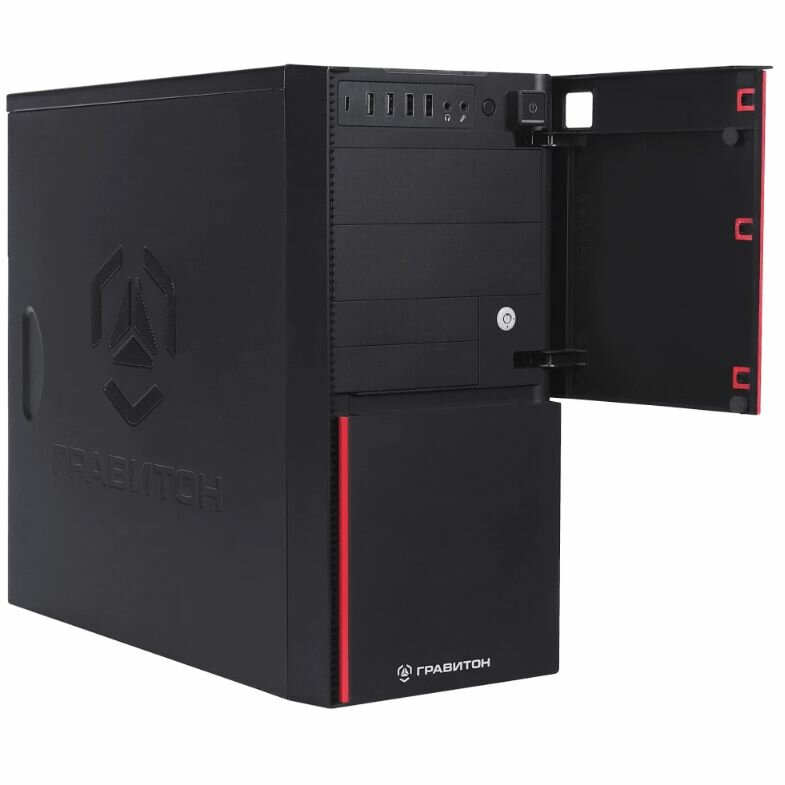 ПК Гравитон Д52И (152018) черный - Intel Core i5-13400, ядра: 10 x 2,5 ГГц, 16 Гб DDR4, Intel UHD Graphics 730, SSD 512 ГБ, Windows 10 Pro