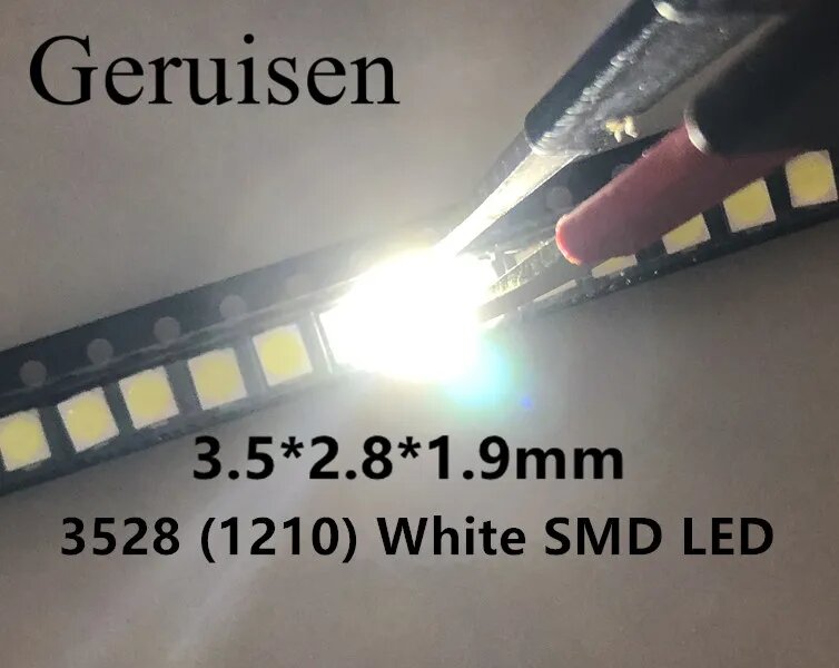 1210 белый 3528 SMD светодиод ярко-белые светодиоды 5000-7000 К 6-7 лм 2000-2200 мкд 2,8-3,5 В 3528 Холодный белый 1000 шт.