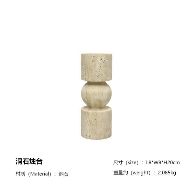 Подсвечник Nordic light, натуральный мрамор, 8x8x20 см