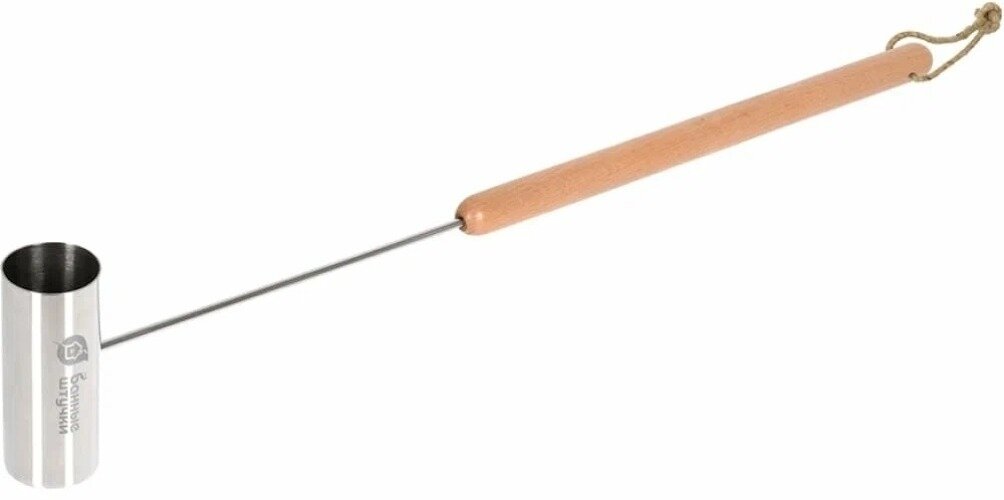 Ковш для бани Банные штучки с деревянной ручкой, из нержавеющей стали, 69см / товары для бань и саун