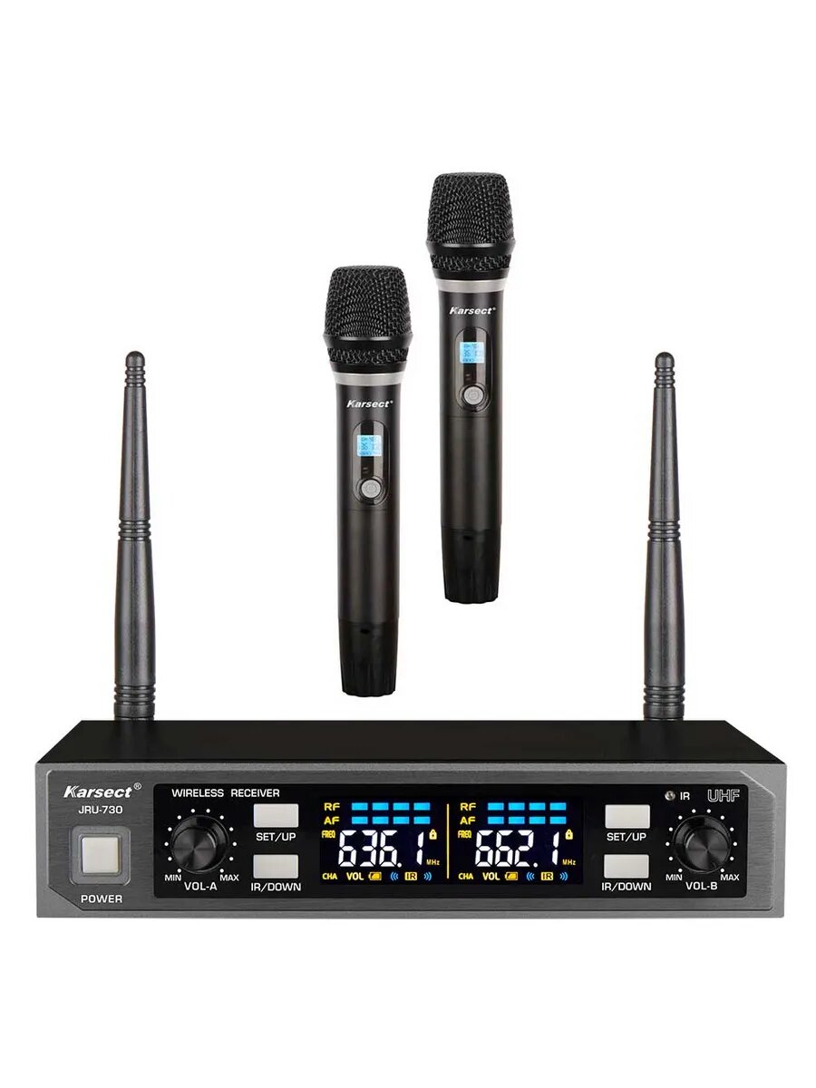 Радиосистема UHF PLL с двумя ручными микрофонами