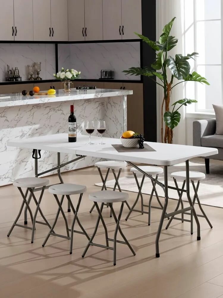 Садовый складной стол "Кемпинг", дорожный, темно-серый, 180x74x74 см