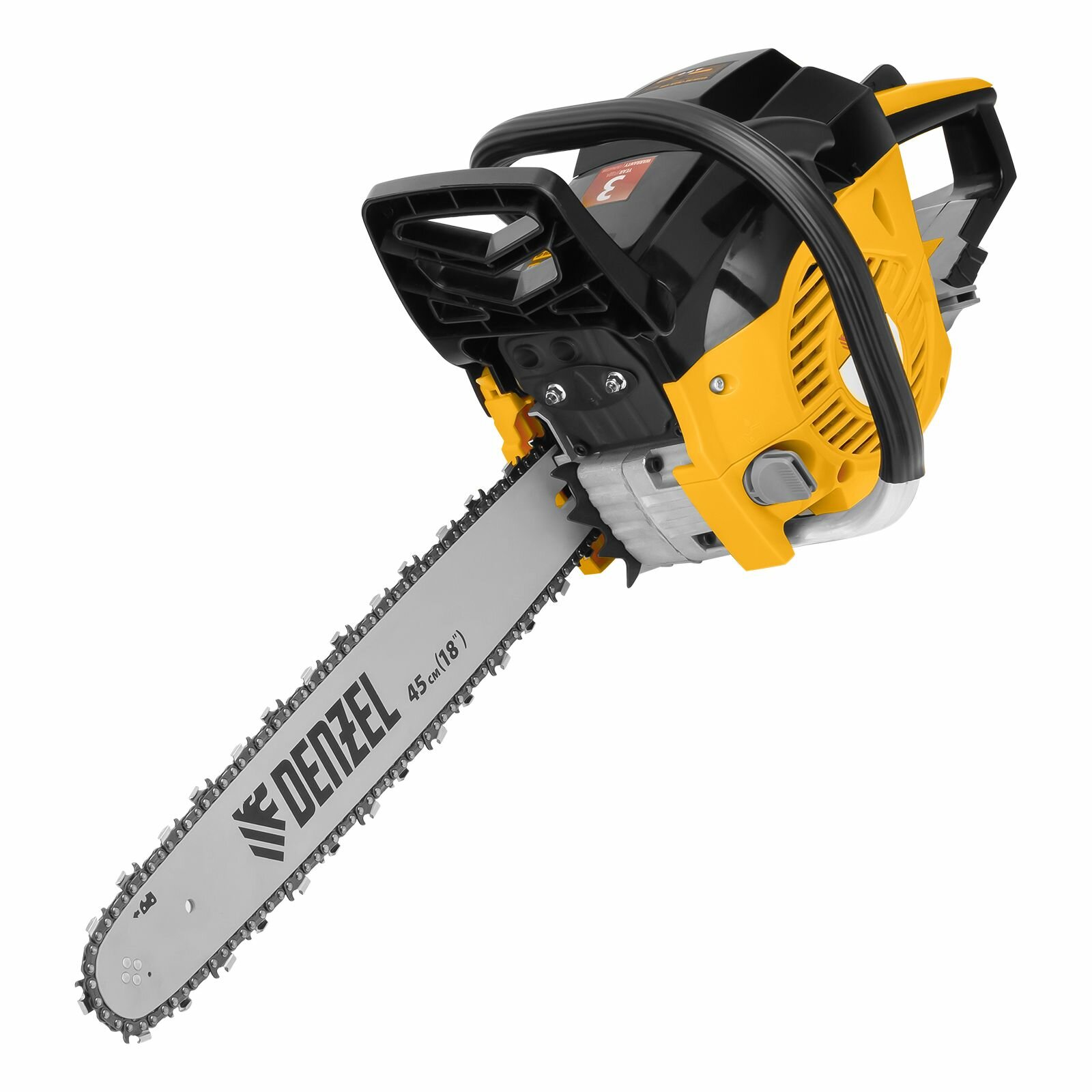 Бензопила DENZEL цепная DGS-5218, шина 45 см, 52 см3, 3,5 л-с, шаг 0,325, паз 1,5 мм, 72 звена (95233)