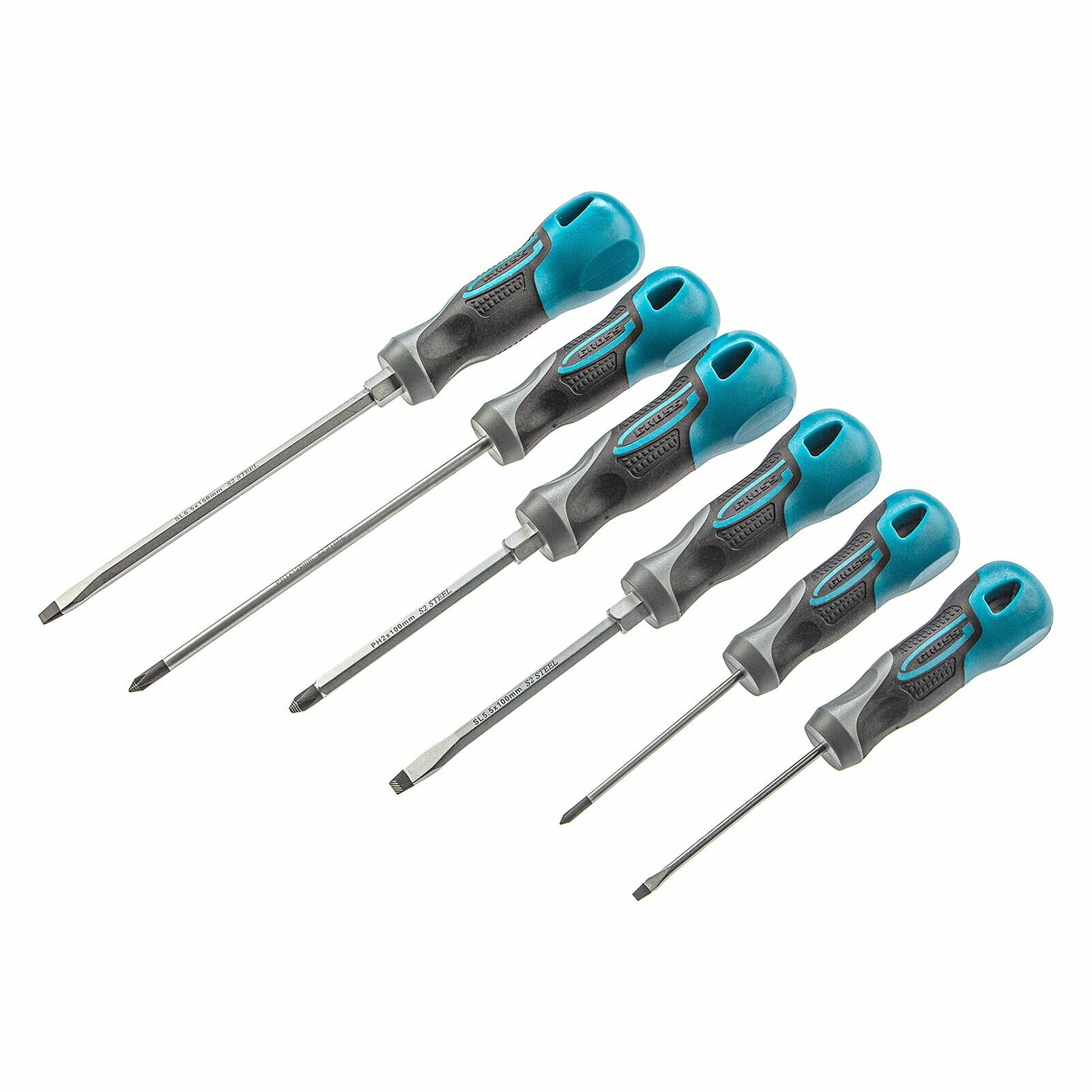 Набор отверток GROSS 6 шт, S2, трехкомпонентная рукоятка (12164)