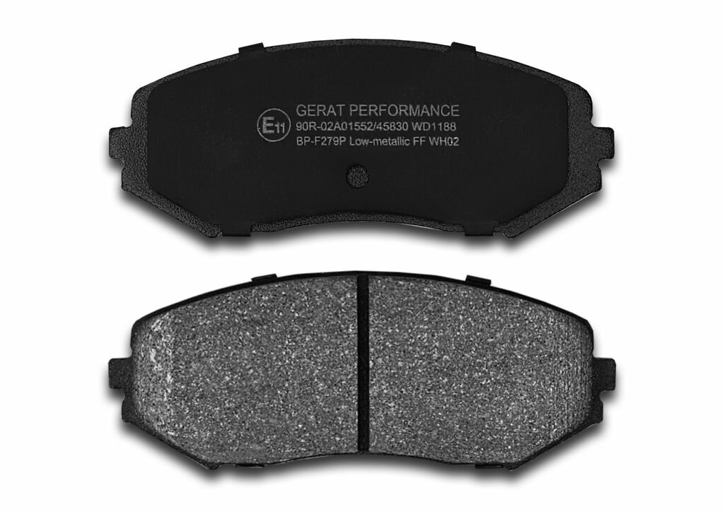 Тормозные колодки Gerat BP-F279P (передние) Low-metallic