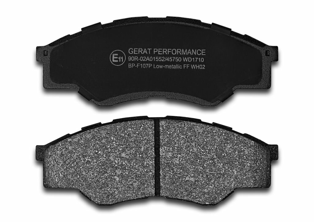 Тормозные колодки Gerat BP-F107P (передние) Low-metallic