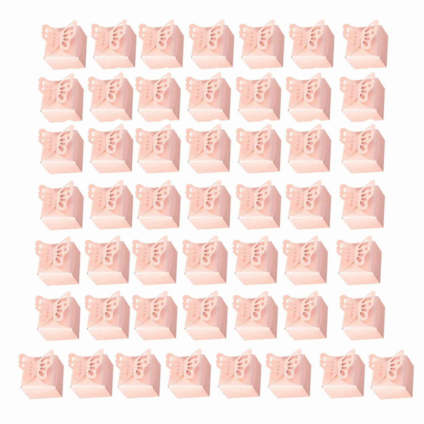 50 шт. розовые коробочки с бабочками для подарков на вечеринку, легкие в сборке, яркие украшения для праздника