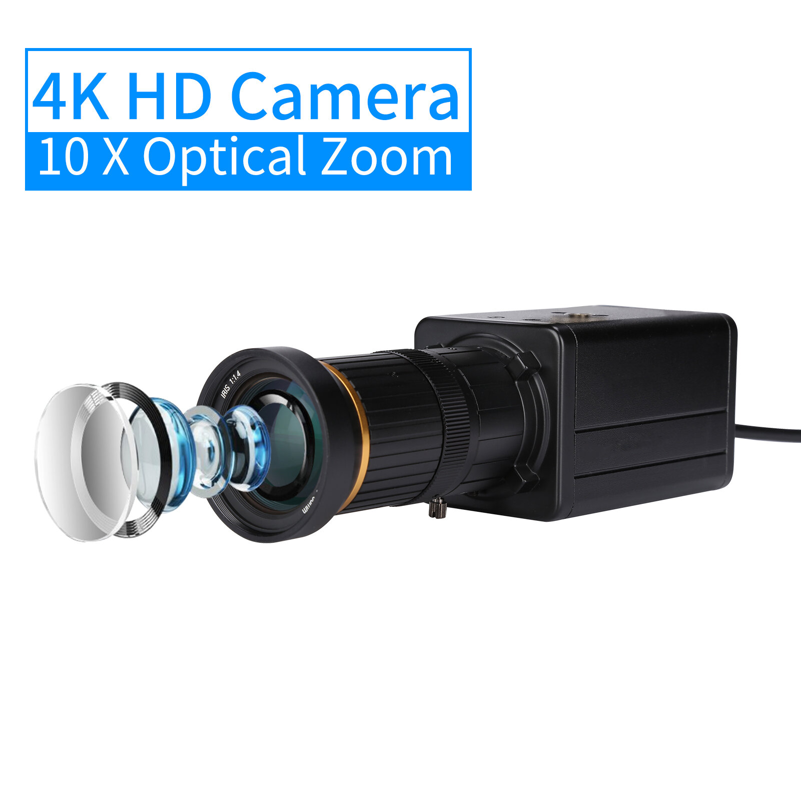 USB камера 4K для компьютера с зумом 10х видеоконференций веб-камера