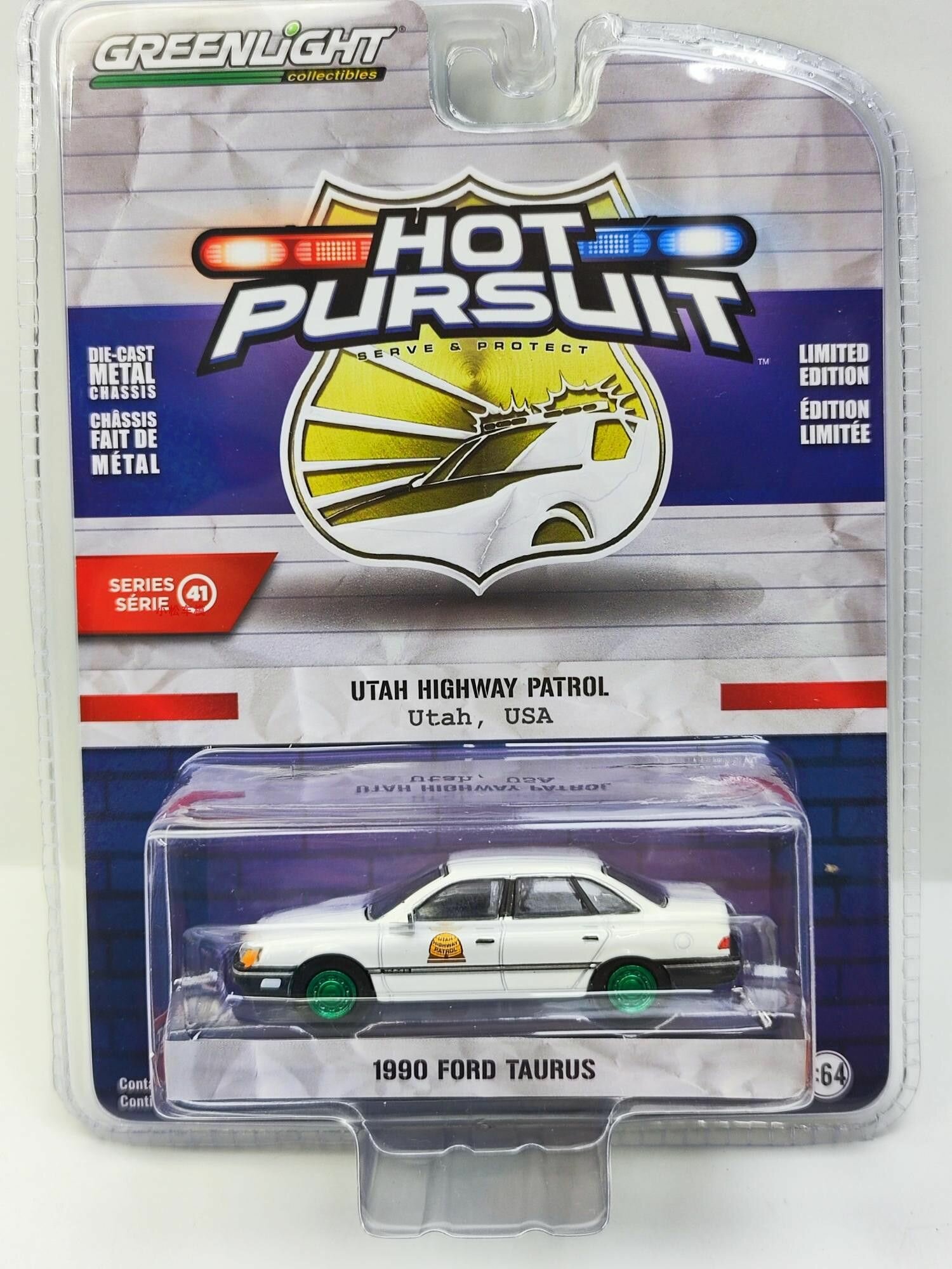 Машинка GreenLight 1/64 1990 Ford Taurus Highway Patrolman Green machine Special Die-cast Alloy Car Model Collection Toy Gift