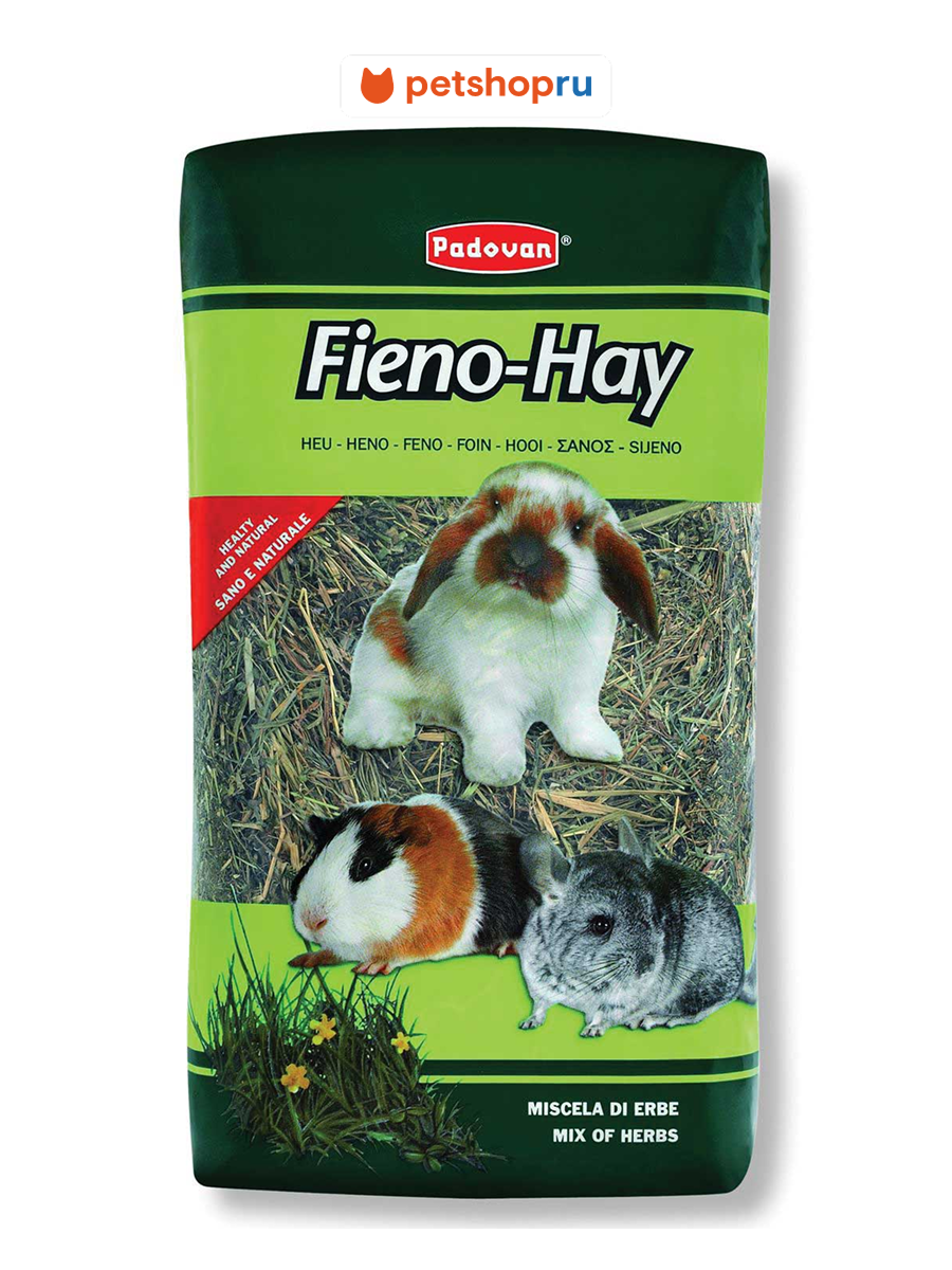 Padovan Сено "Луговые травы" для грызунов и кроликов, 1кг/20л (Fieno Hay) , 1 кг, 20 л