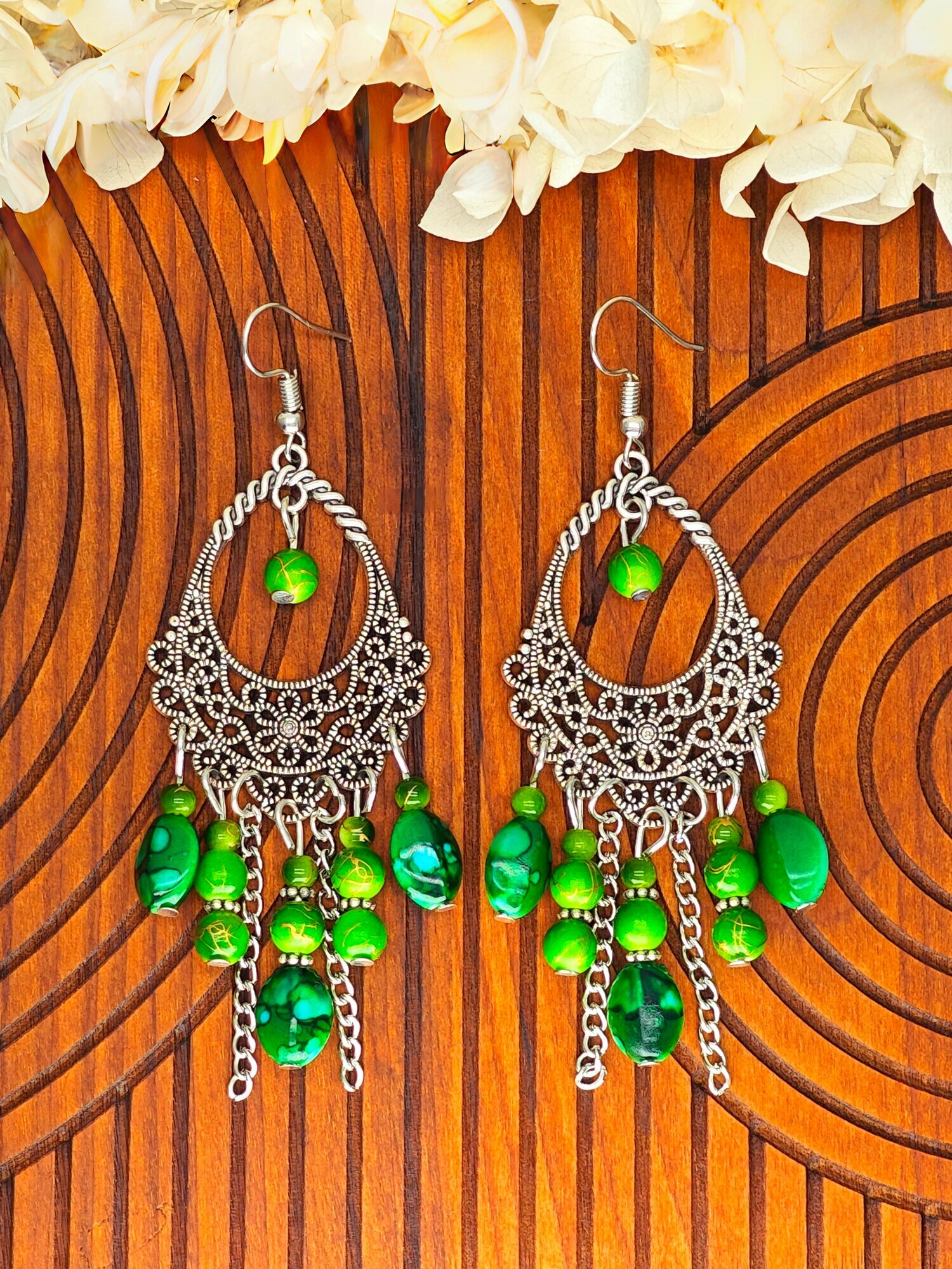 Серьги, бирюза синтетическая, эмаль