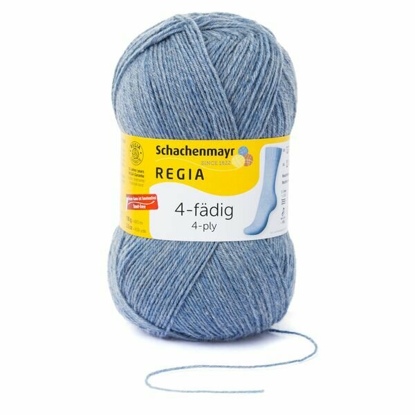 Носочная пряжа Regia 4-ply Uni (01980 Graublau Meliert) 1 моток 100 г/420 м