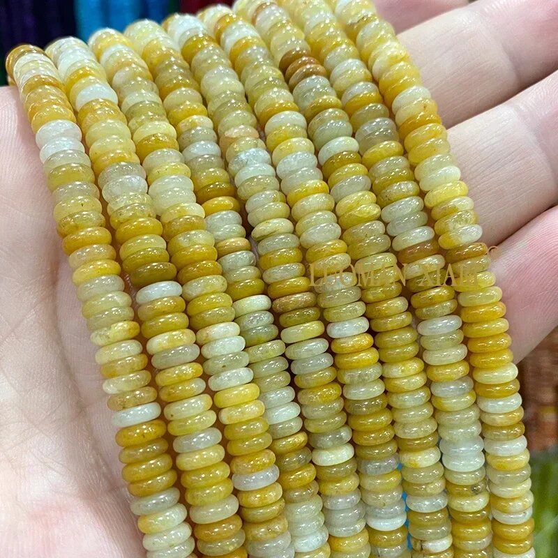 Бусины из желтого топаза 2x6 мм, 75-80 шт