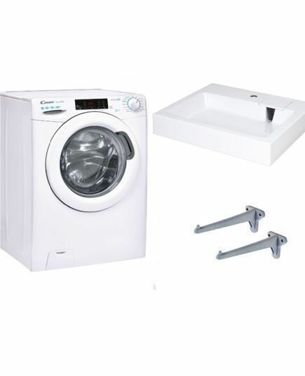 Candy smart pro CSO34 106T1/2-07 (с паром) и раковина над стиральной машиной Стандарт 50 / Солярис 50