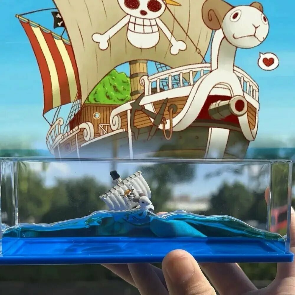 Ван-Пис, Коллекционная модель корабля, дрейфующая бутылка, One Piece Drift Bottle, украшение для рабочего стола, Going Merry/Становишься веселым