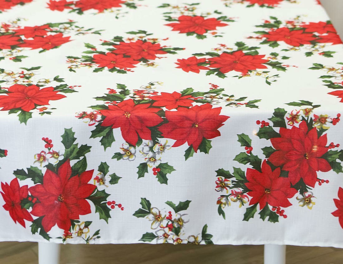 Скатерть красная, полиэстер, 180х130 см, Koopman International