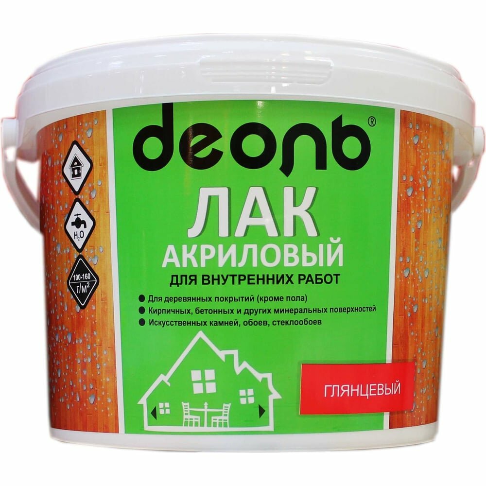 Акриловый лак Деоль для внутренних работ, глянцевый, 2.7 л 00022398