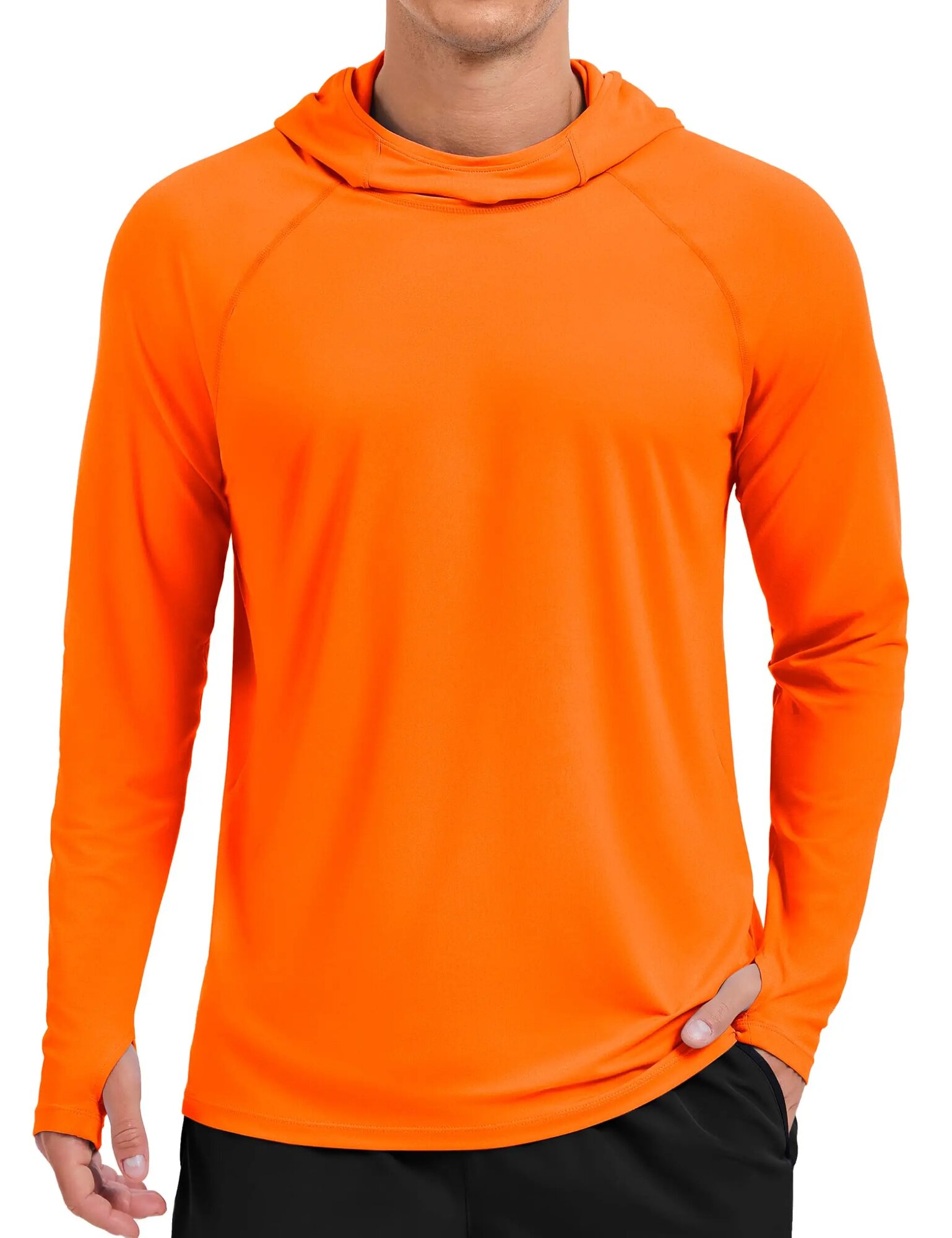 TACVASEN Мужская футболка с длинным рукавом UPF 50+ Оранжевый, XL, Fl Orange