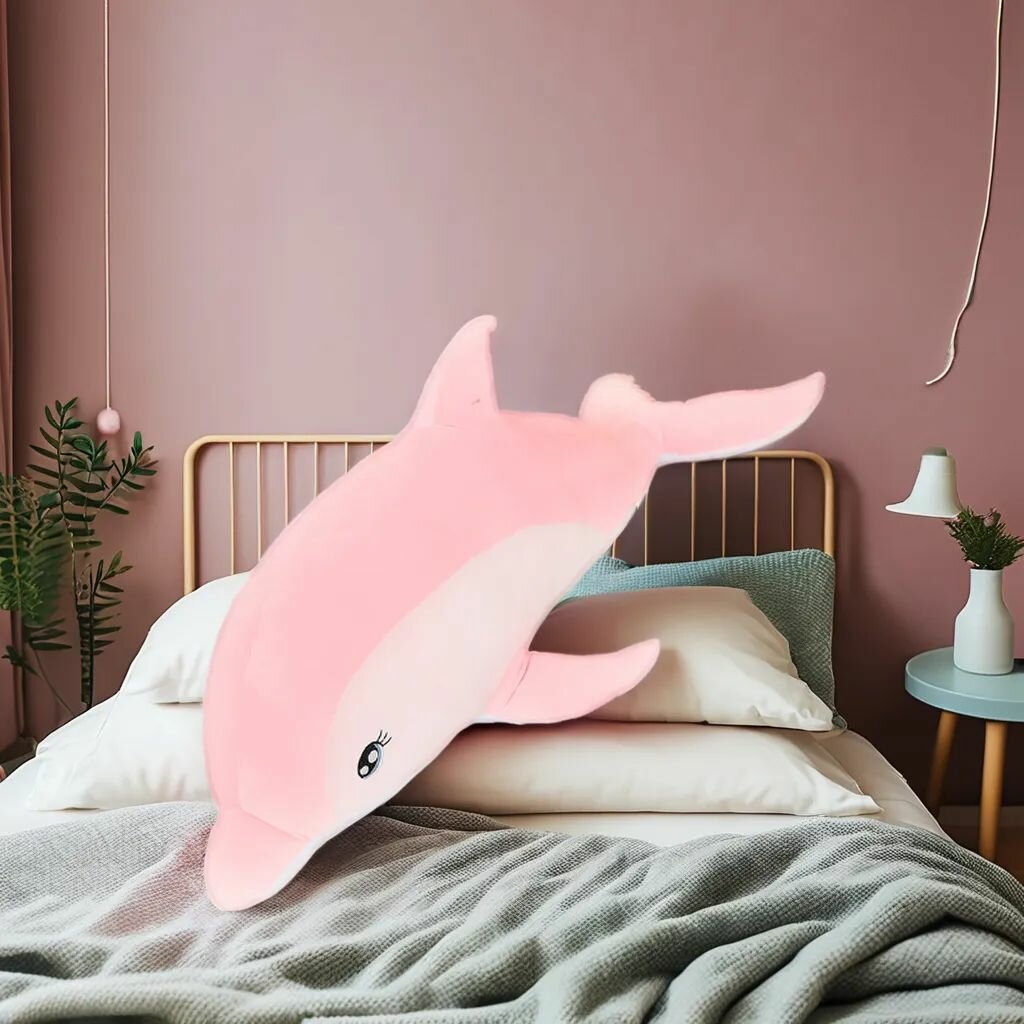 Мягкая игрушка дельфин розовый 80cm