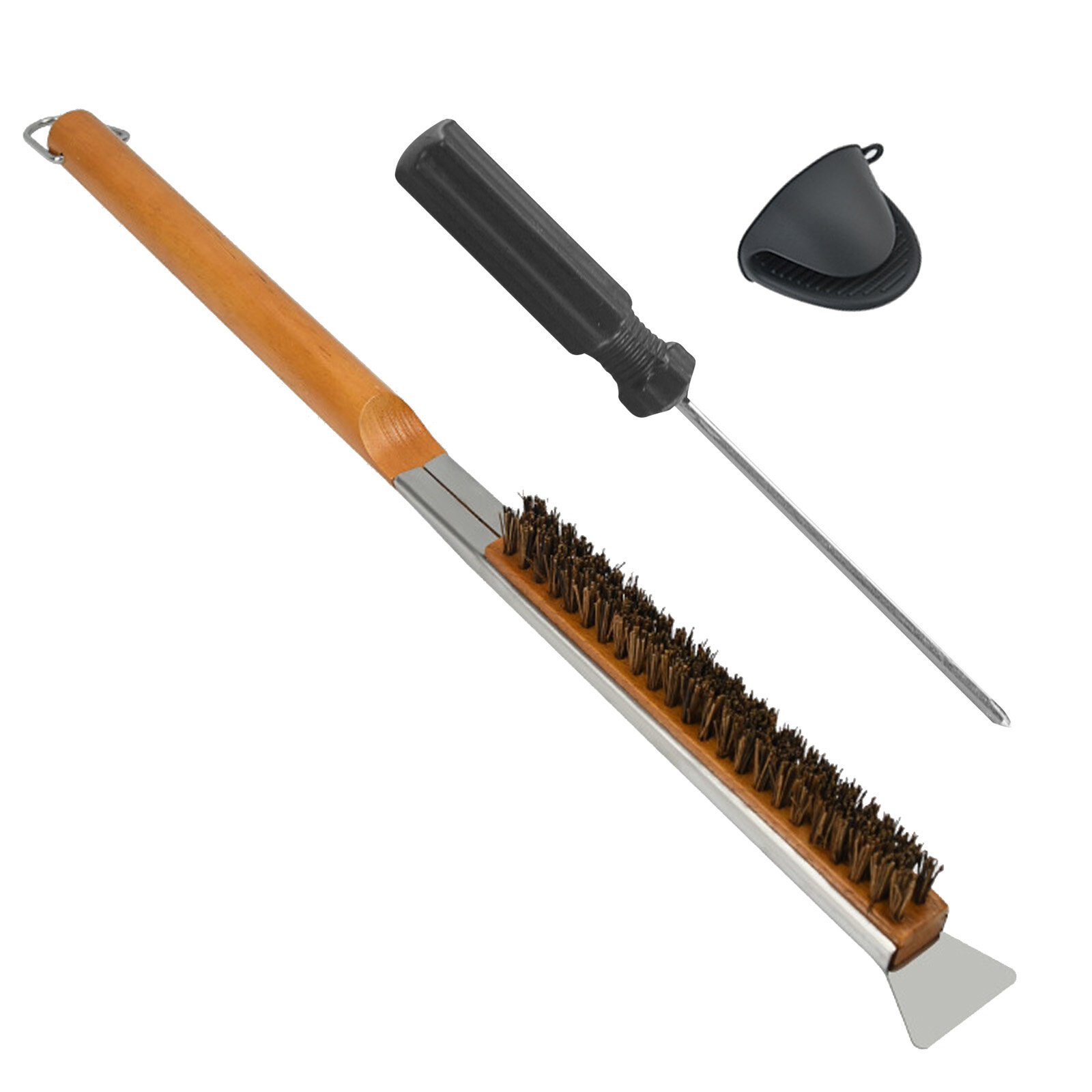 Уличный гриль для барбекю, печь для пиццы, набор для чистки камина и изоляции -шелк кокосовой пальмы