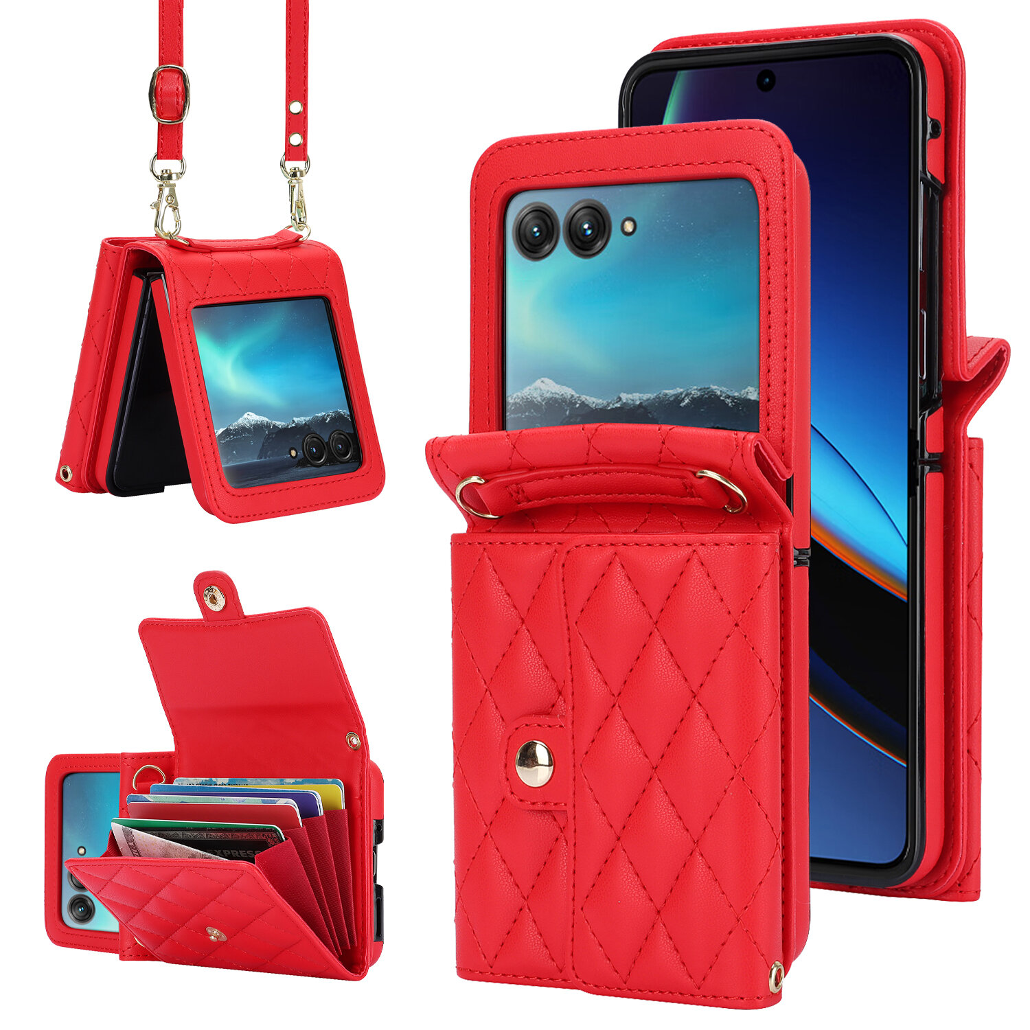 Подходит для Motorola Razr 60 / Моторола Разр 60 Модный Чехлы для телефонов, Кошелек премиум-класса, кожаный чехол для мобильного телефона, Motorola Moto 60, подставка, soft touch,360° Полная защита,