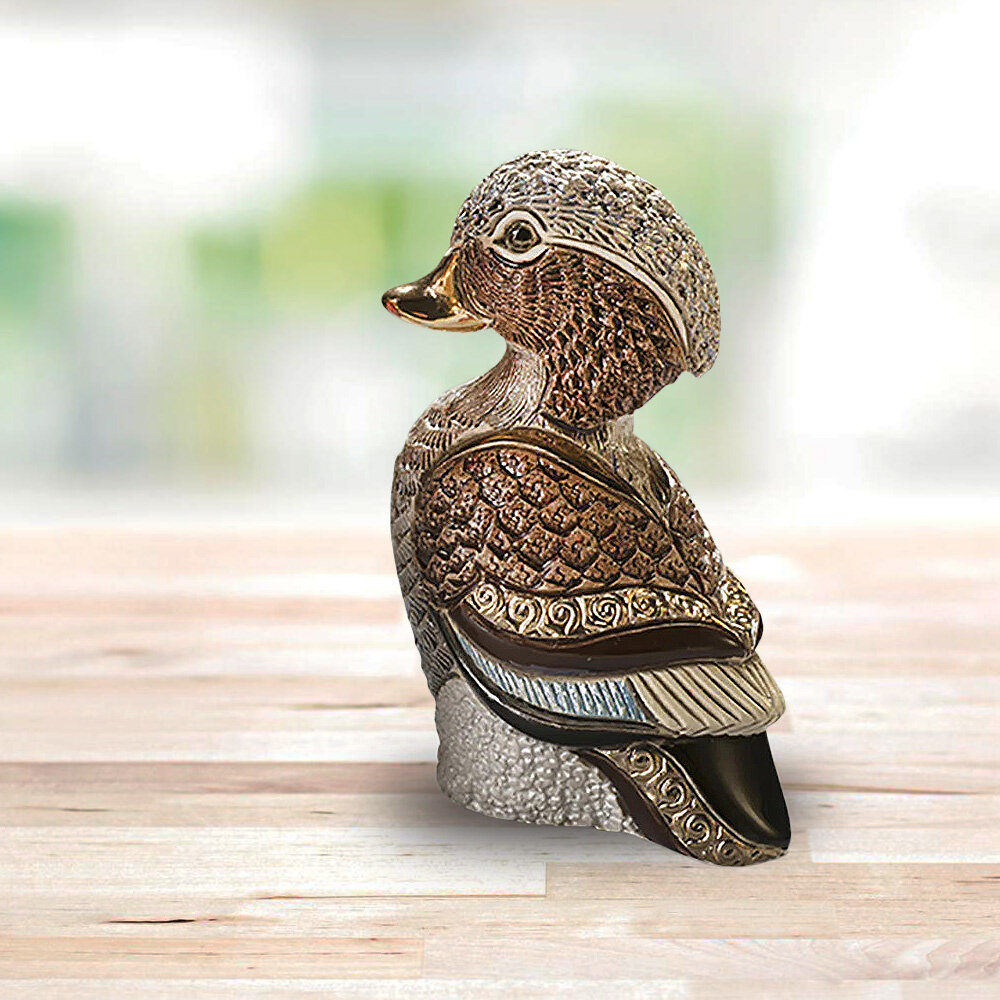 Статуэтка De Rosa "Утка Мандаринка", керамическая, ручная роспись, цвет коричневый, 11х9х6 см
