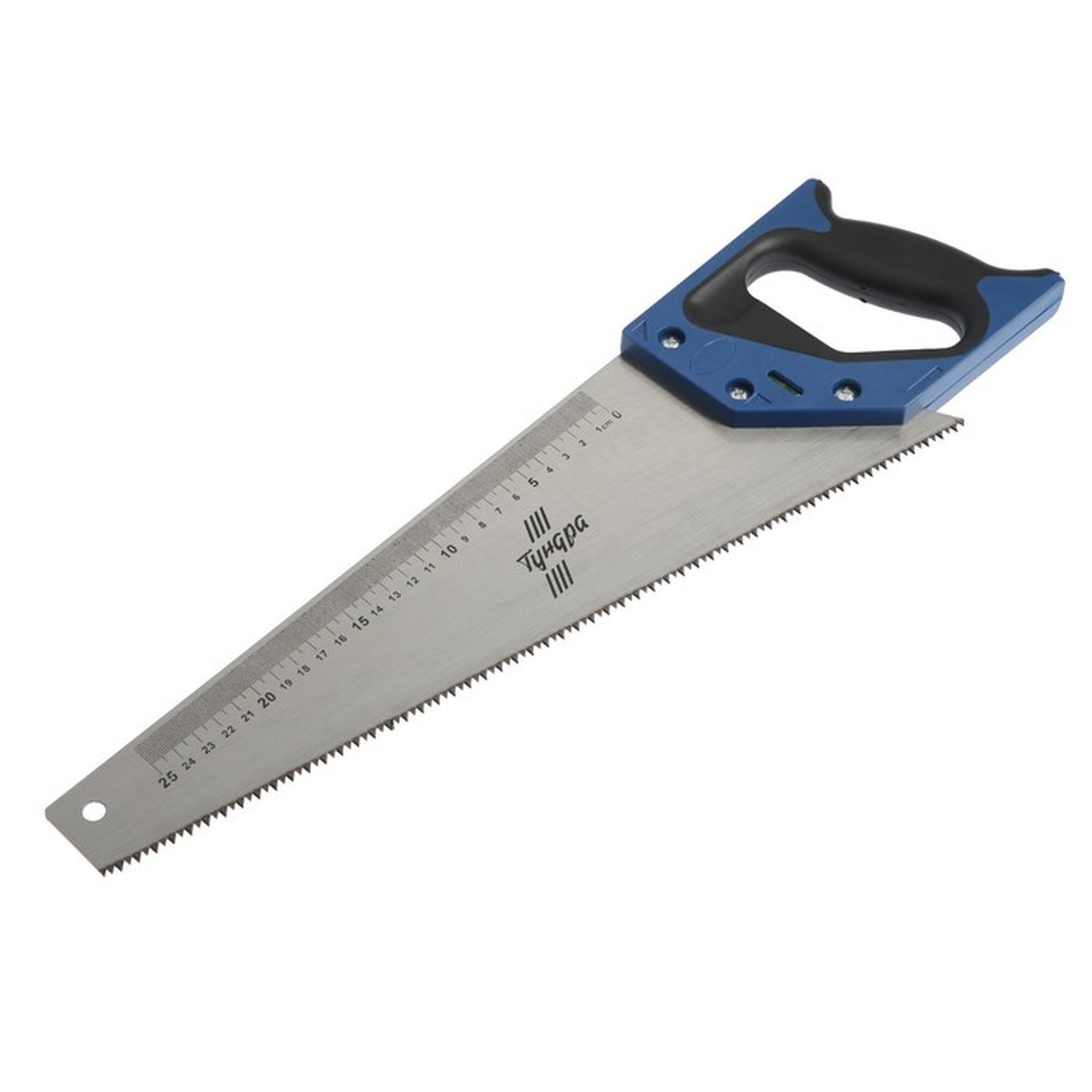 Ножовка по дереву тундра, 2К рукоятка, 2D заточка, каленый зуб, 7-8 TPI, 400 мм