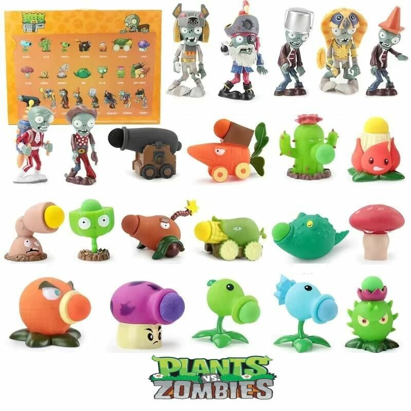 22 игрушка + карта Большой набор Растения против Зомби - Plants vs. Zombies