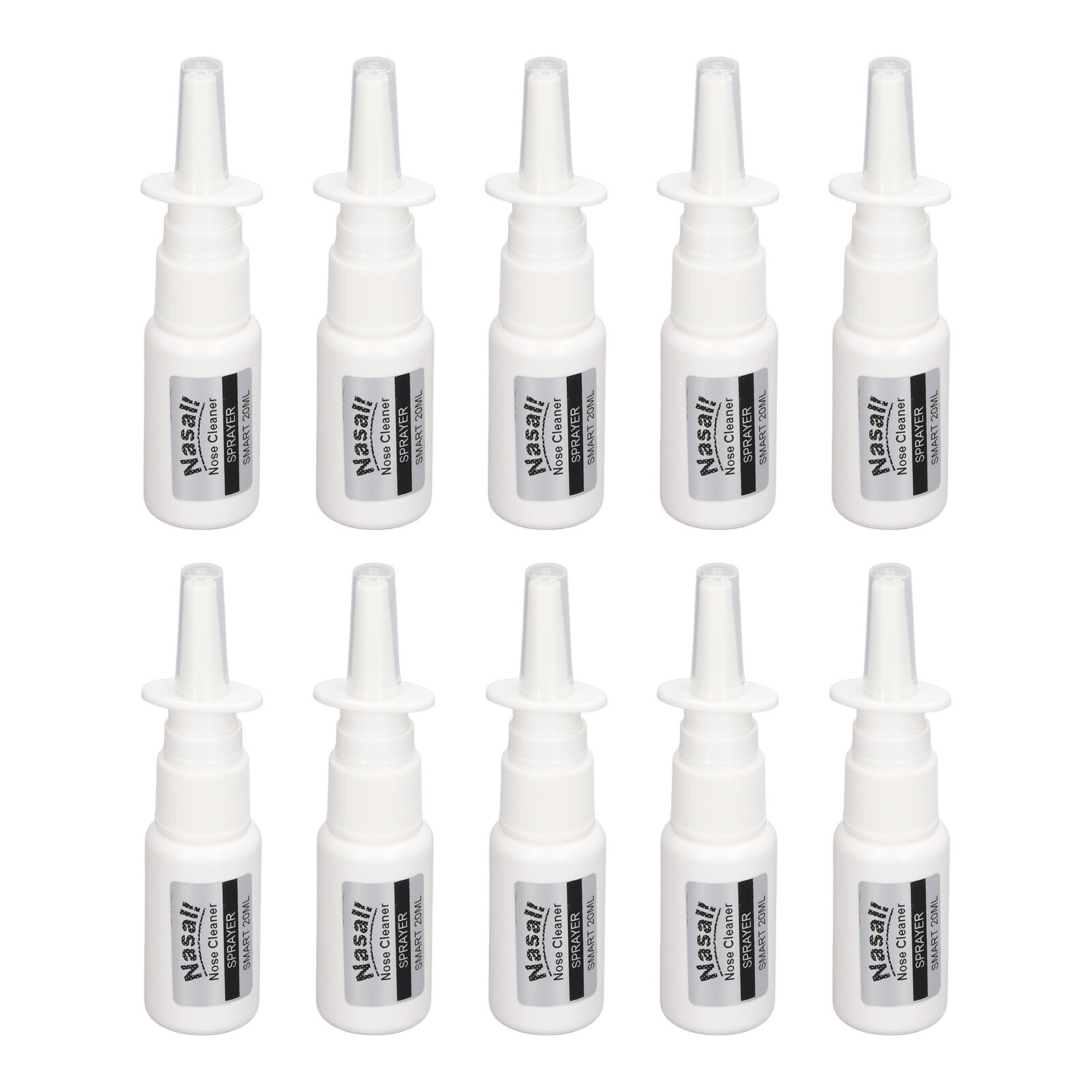 10 шт. бутылочки для назального спрея 20 мл, прочные пластиковые с насосом, идеальные для увлажнения и орошения носа