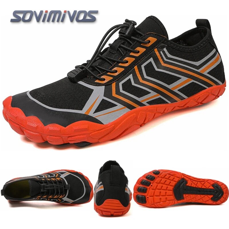 Мужские пляжные кроссовки SOVIMIVOS ZB10-BLACK ORANGE, 41