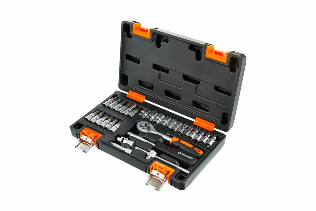 Набор инструментов 1/4 дюйма, CrV, пластиковый кейс 29 предмета Вихрь 73/6/7/1