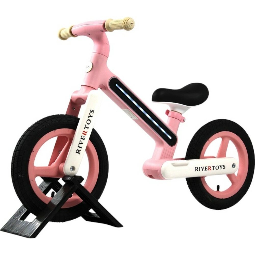 Детский беговел RiverToys (HB-002) (розовый) 2+