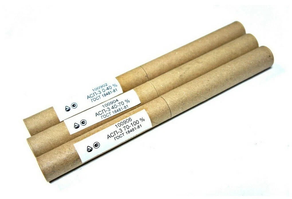 Комплект профессиональных ареометров АСП-3 (0-40; 40-70; 70-100), 3 шт