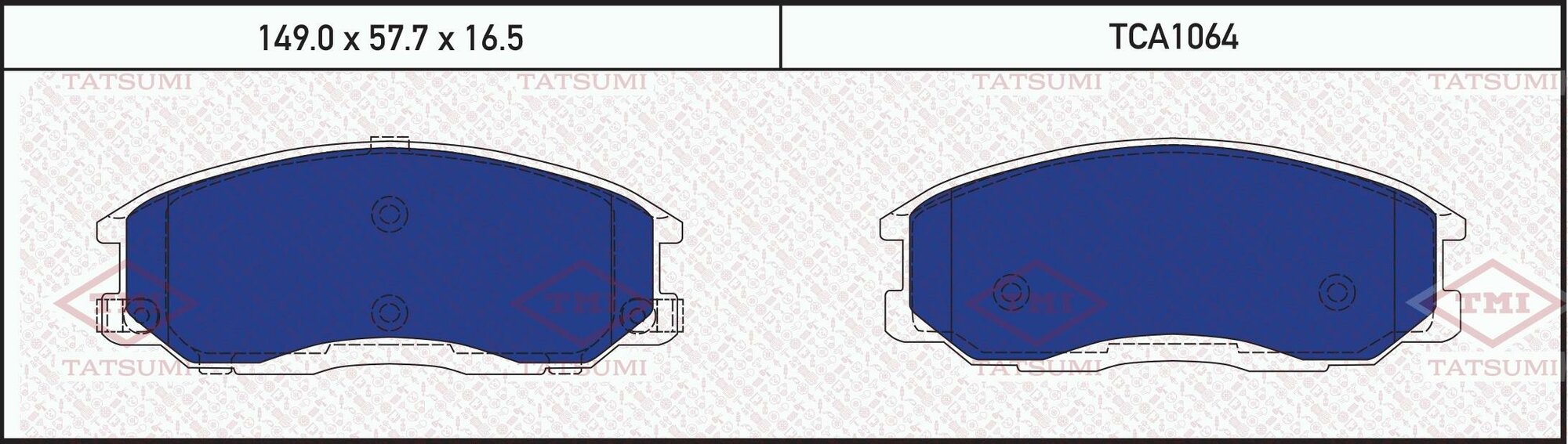 Tatsumi колодки тормозные для автомобилей дисковые передние tca1064