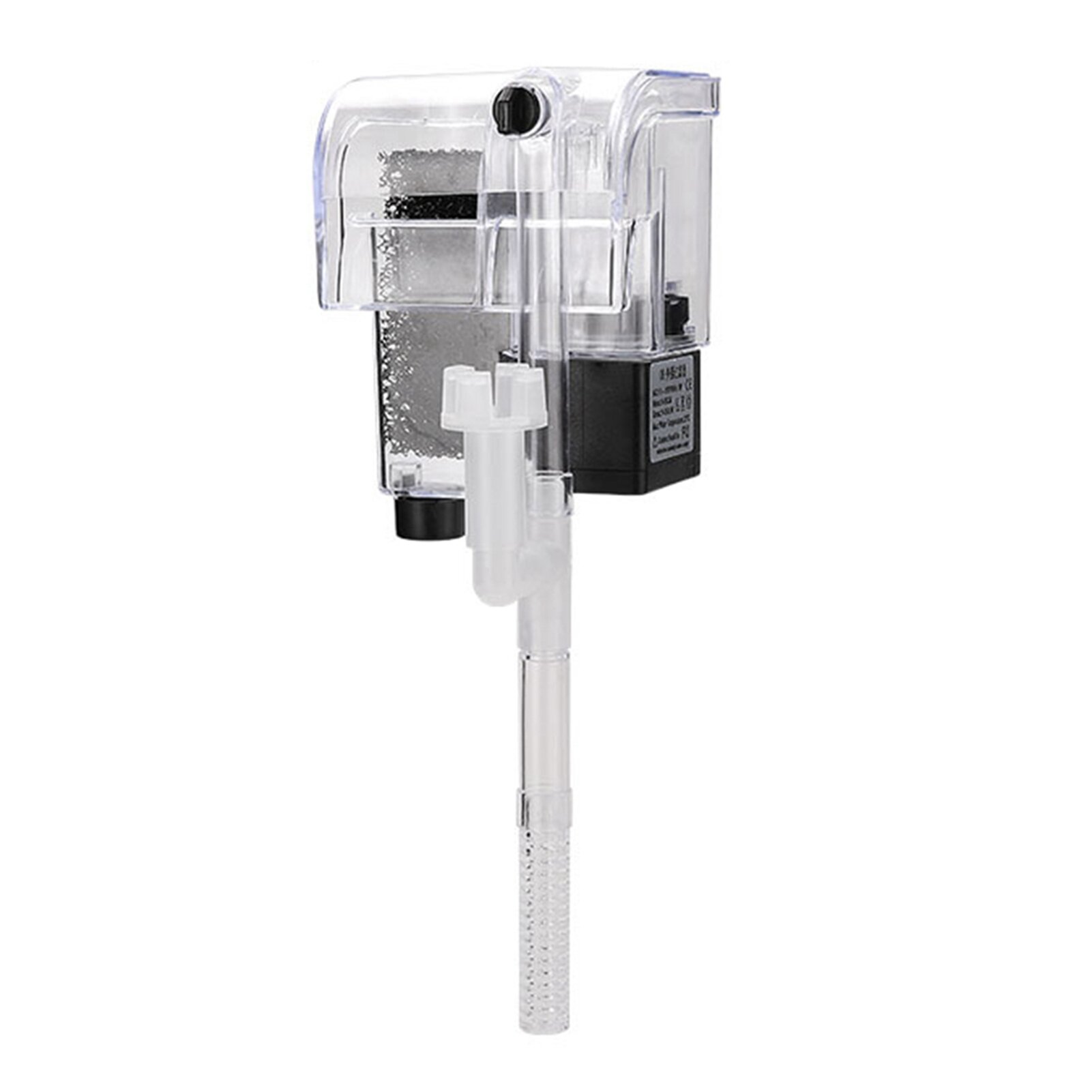 Fish Tank Filter Wall-mounted Waterfall External Oxygen Pump Mini Turtle with 2 Cotton - Multi-stage Filtration System Suitable for 5~10 Gallon Aquariums