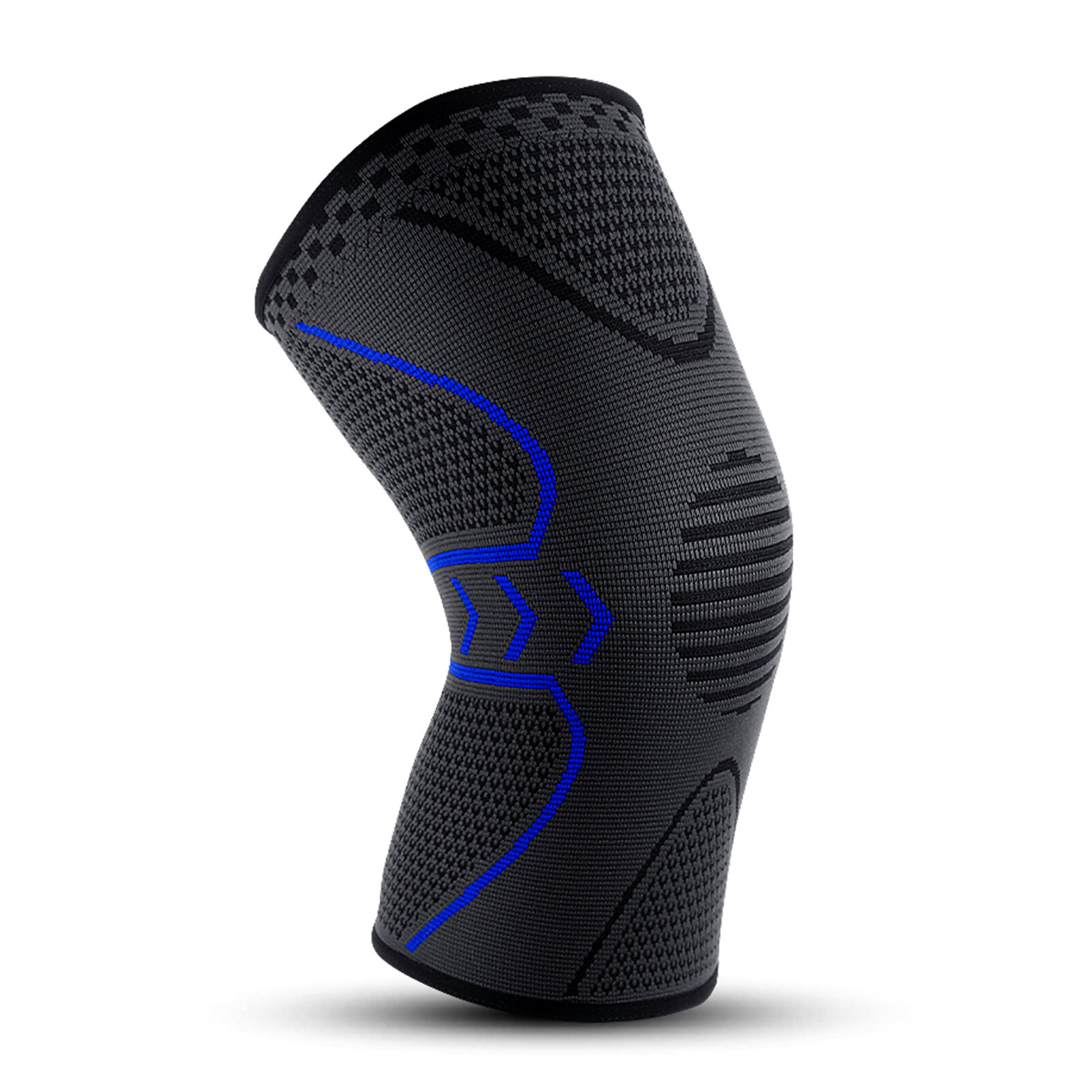 1PCS Набор коленок для поддержки колена с силиконовым дизайном и гибким эластичным материалом для фитнеса, мягкий и вентилируемый, для активного отдыха, походов, альпинизма, бега, велоспорта, йоги, цвет: черный и серый/черный и синий/черный и