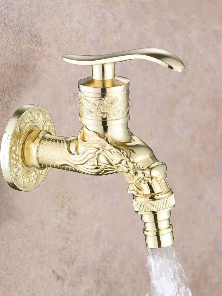 Кран для бани золотой