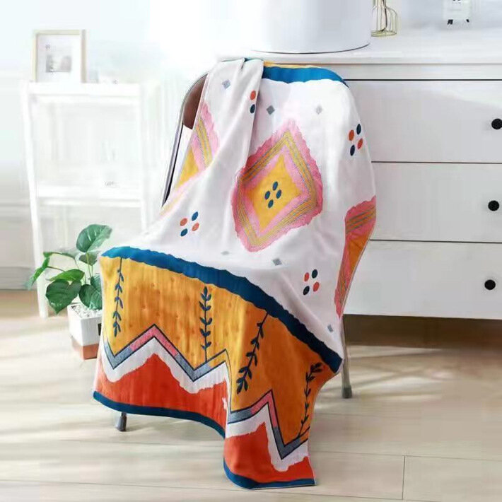 Марлевое хлопчатобумажное банное полотенце с животным рисунком 70X140 см