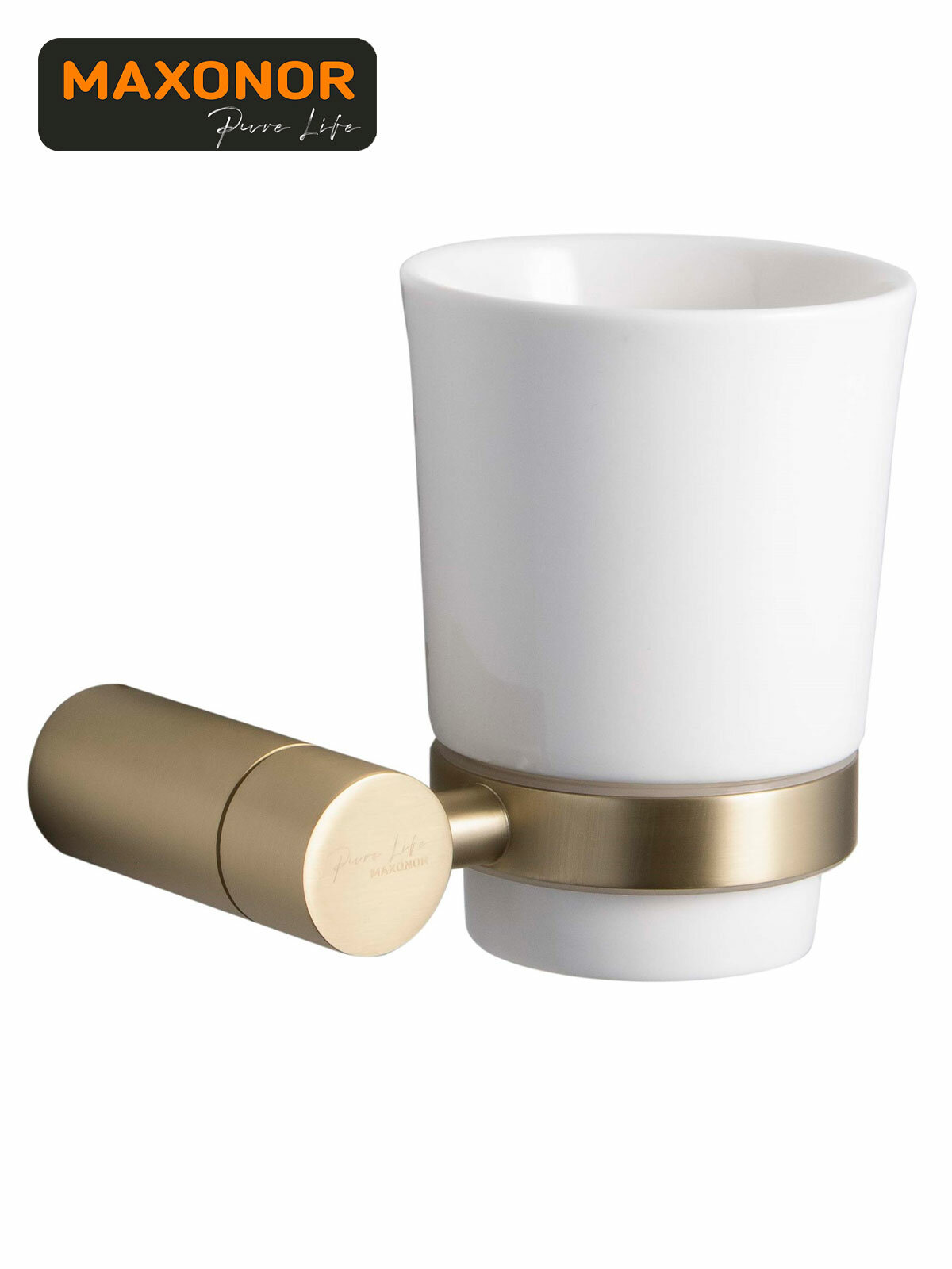 Стакан для зубных щёток настенный Maxonor PURE LIFE SHADE PL1706-6 золото матовое Латунь