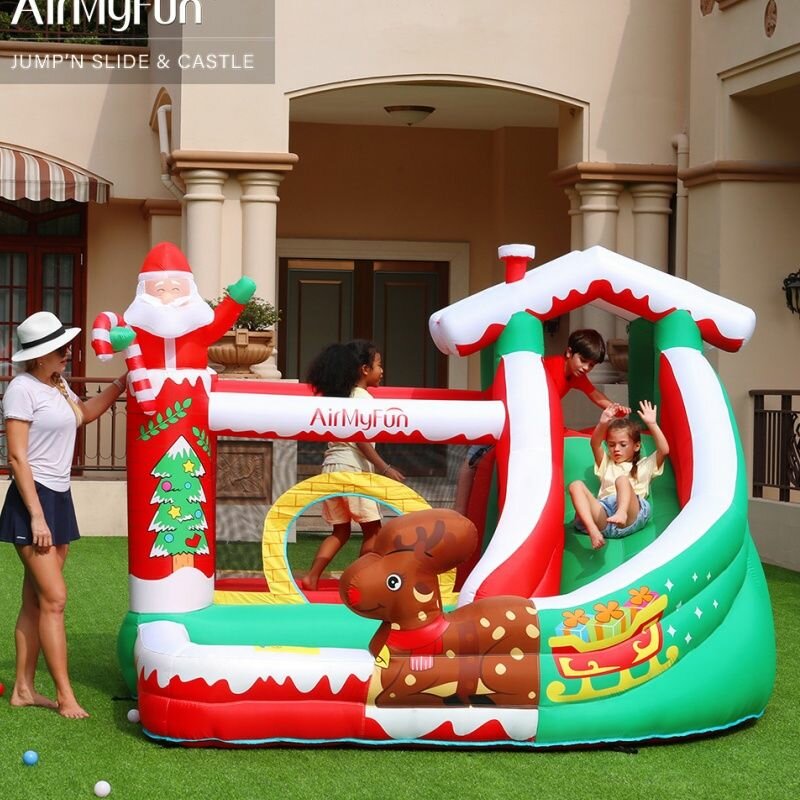 Детский аквапарк, надувной игровой центр, батут с горкой, со скалодромом, 325X280X225