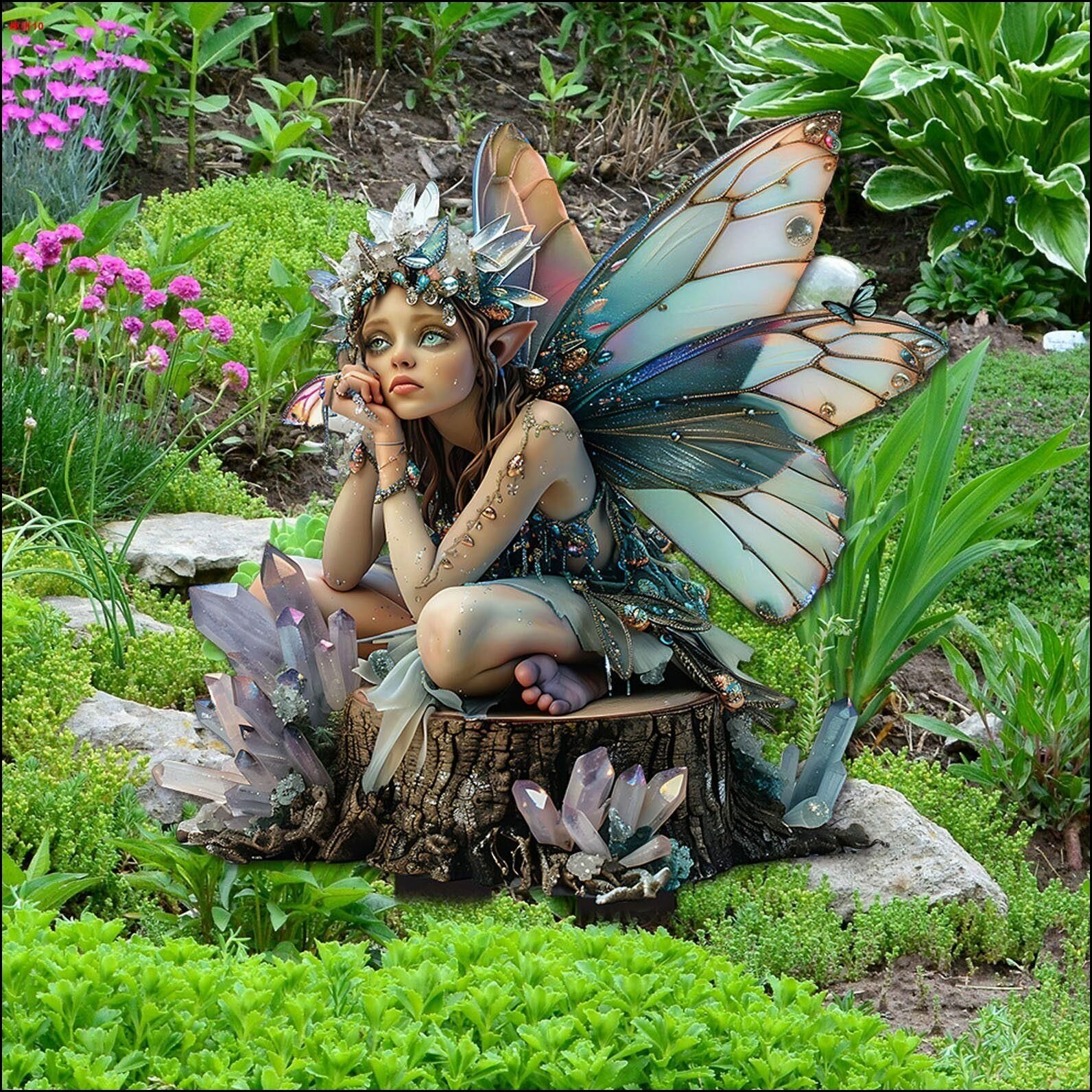 Садовые металлические статуэтки эльфы маленькие для украшения цветочных клумб, лоджий, клумб или горшков на заборе