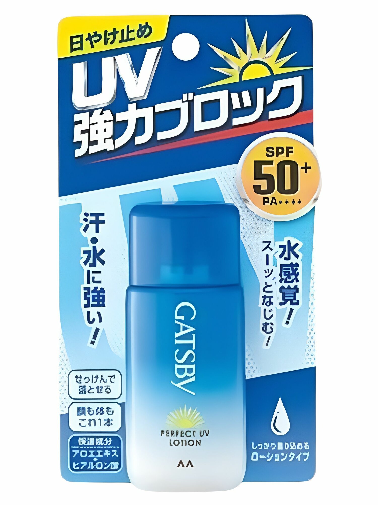 Mandom Gatsby Солнцезащитный водостойкий лосьон для лица и тела с ароматом цитрусов SPF50+/PA 30мл, Япония