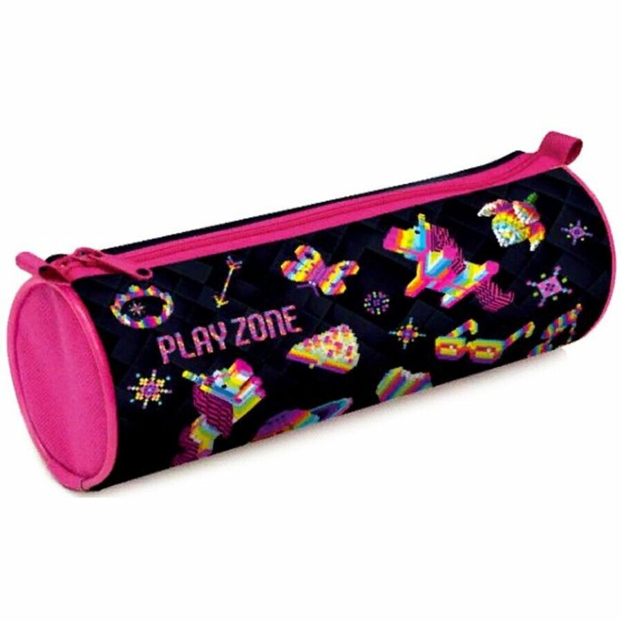 Пенал-тубус 1 отделение "Единорог пиксели", полиэстер, 210*70 мм.