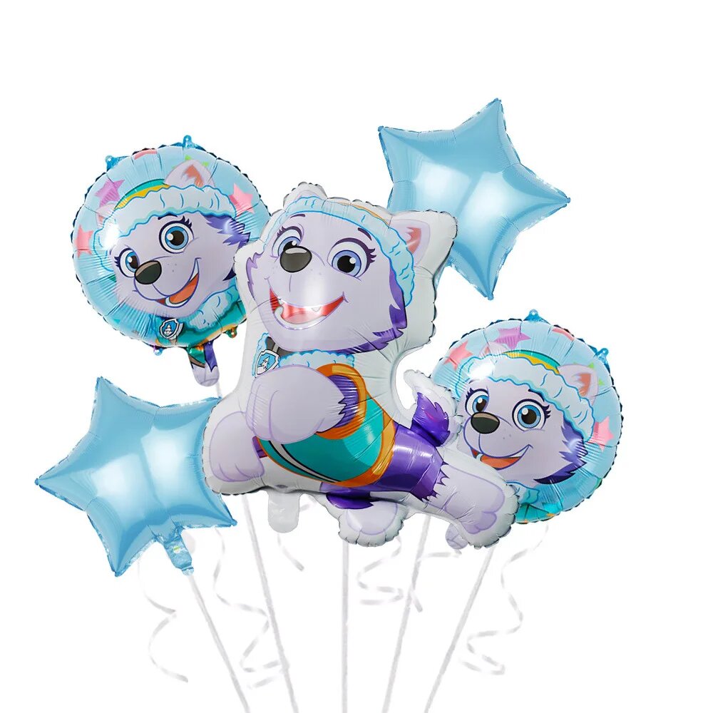 Набор посуды PAW PATROL Скай розового цвета для детского праздника 5pcs Balloon