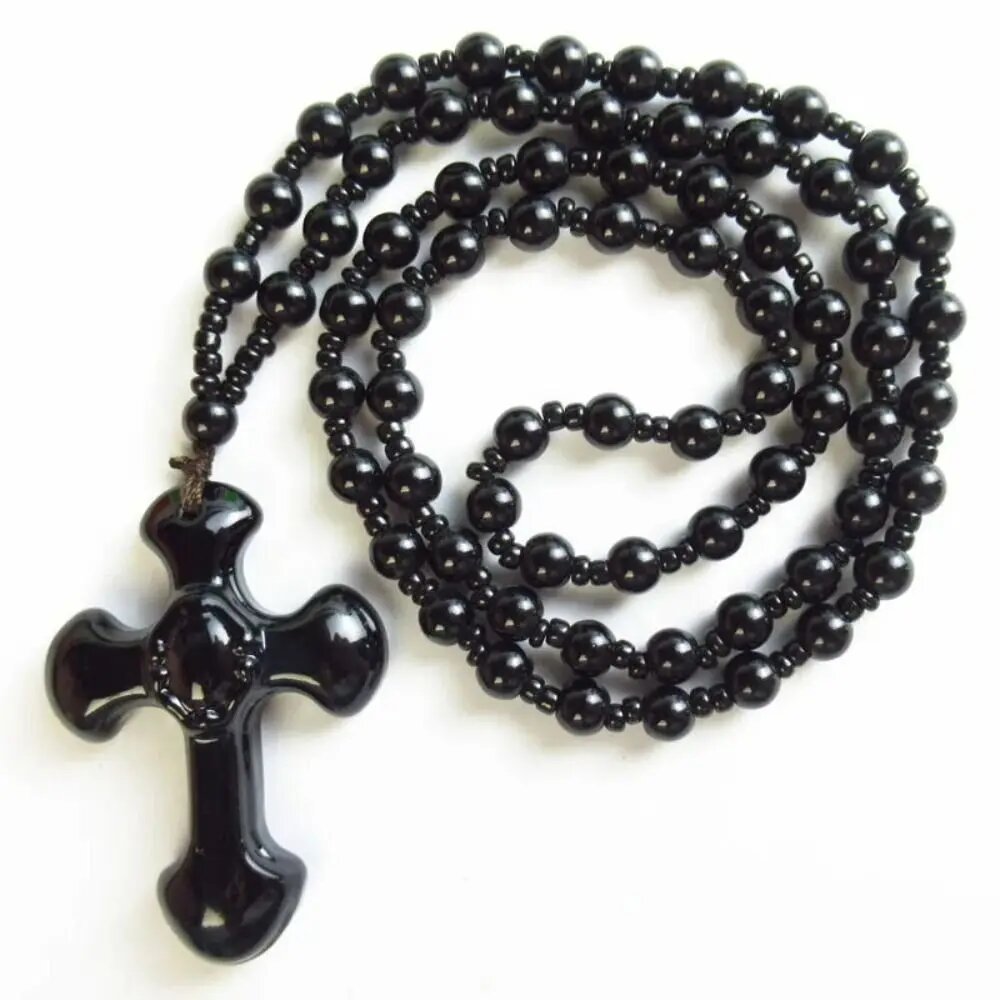 Христианский акриловый крест зеленый/черный Черный, black
