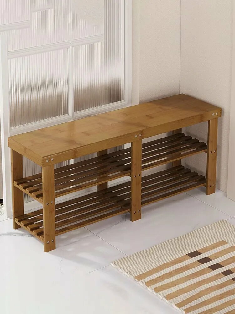 Обувница "Карагач", массив дерева, с полками, 100 см x 41 см x 25 см