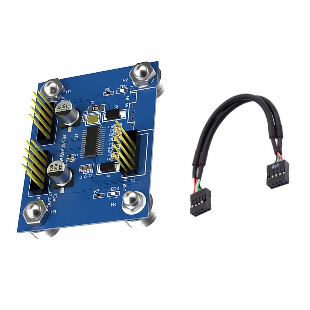 Компьютерные кабели, Материнская плата USB2.0 9PIN на двойной 9PIN вертикальный хаб, 1 комплект