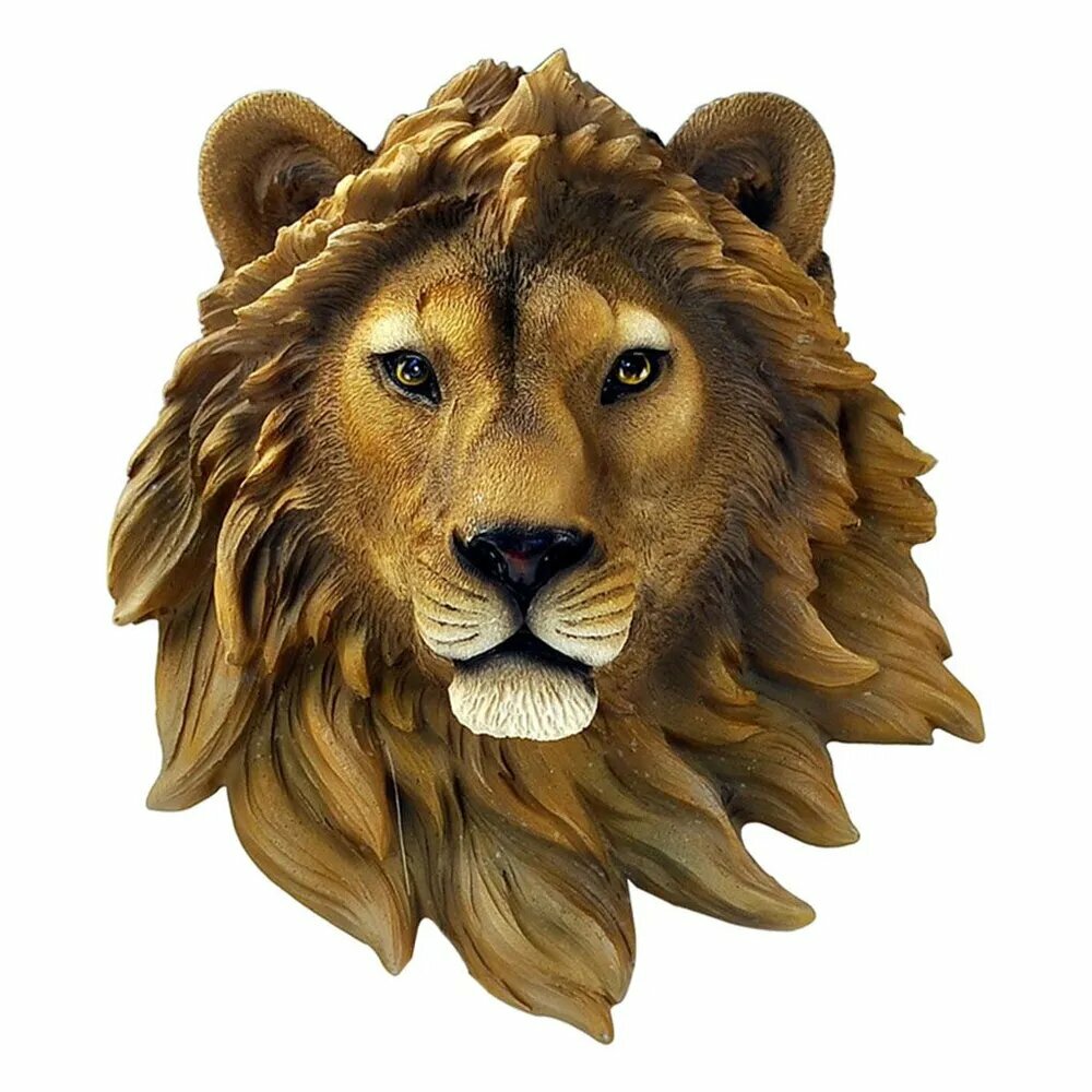 3D бюст головы диких животных висит стене